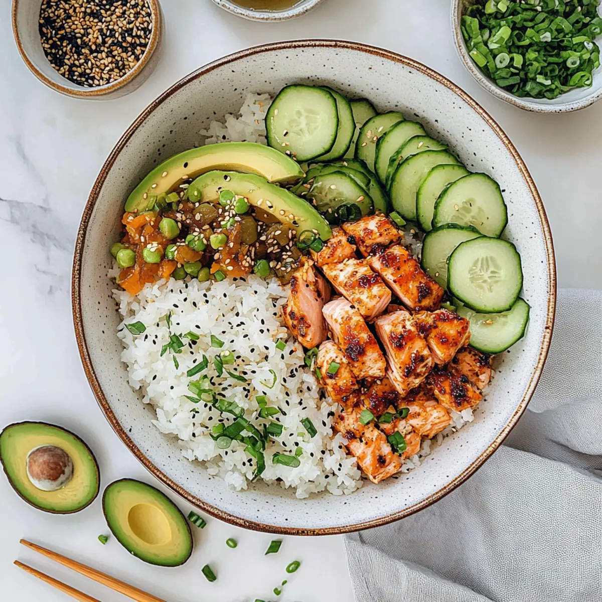 Easy Spicy Salmon Bowls with Coconut Rice for Cozy Dinners