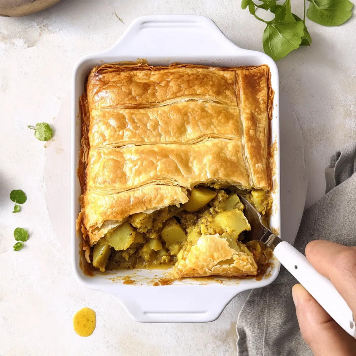 Easy Giant Samosa Pie with Spiced Chicken: Delicious Comfort
