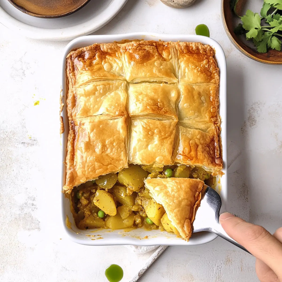 Easy Giant Samosa Pie with Spiced Chicken: Delicious Comfort