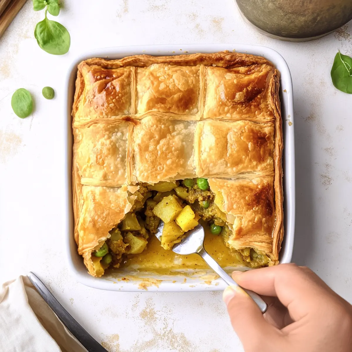 Easy Giant Samosa Pie with Spiced Chicken: Delicious Comfort